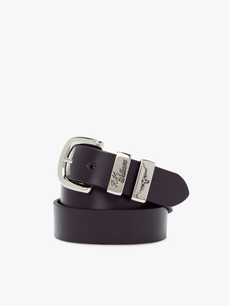 R.M. Williams 1 1/4" 3 Piece Solid Hide Belt - Black - Donohues, City ...